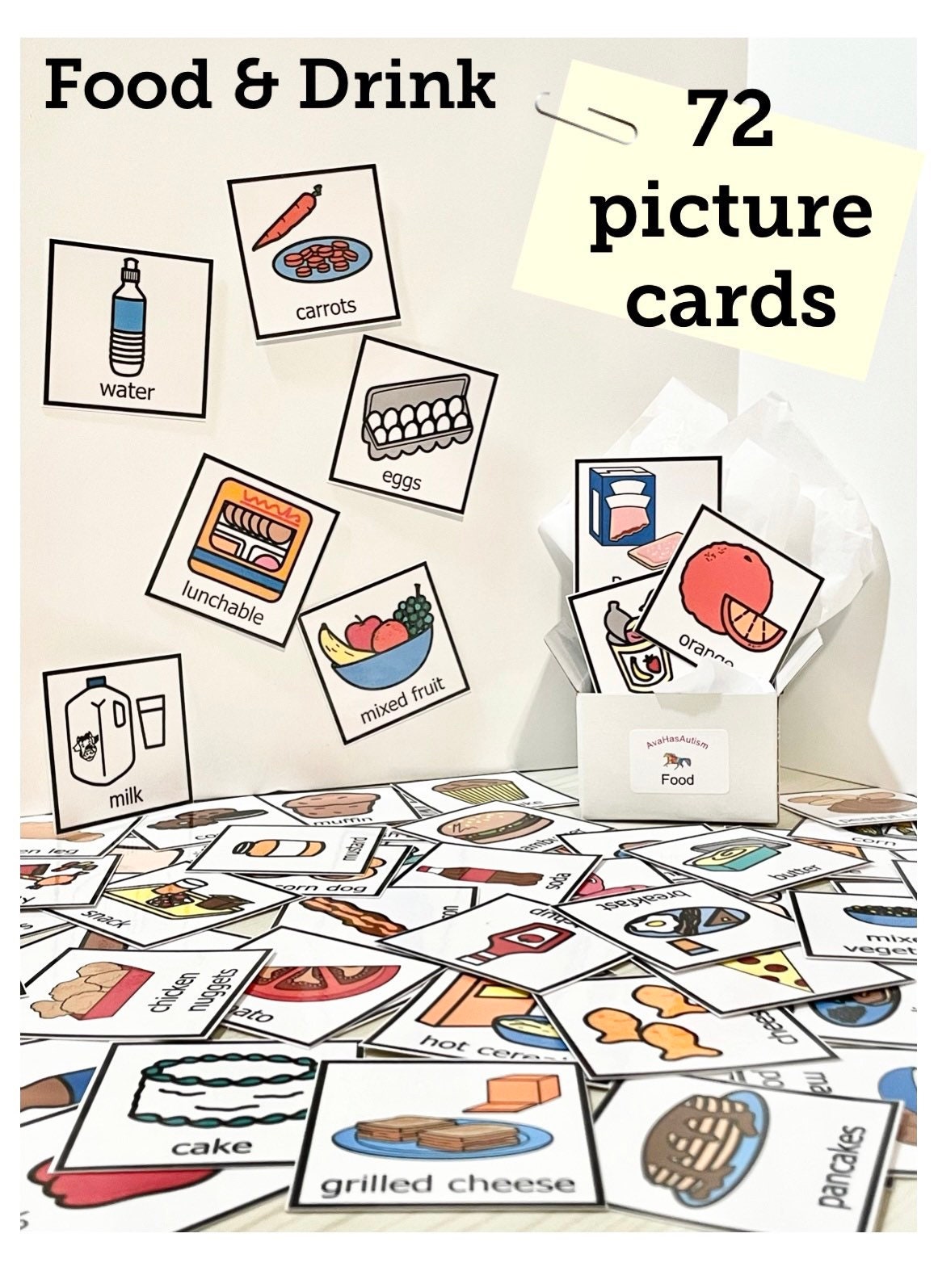 Food & Drink Picture Cards 72 Count 1.5 Inch or 2.5 Inch - Etsy