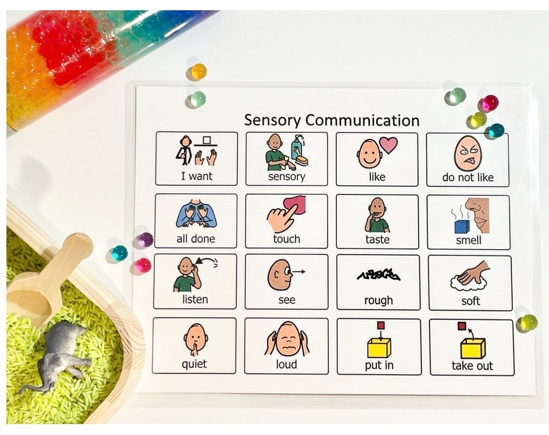 Sensory Communication Board- Autism - Apraxia - Speech Delay - Non ...