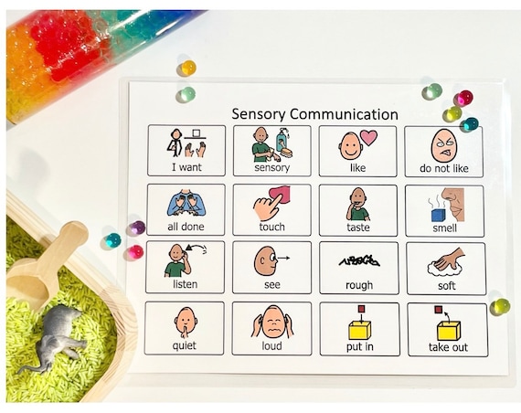 Sensory Communication Board- Autism Apraxia Speech Delay Non-Verbal ...