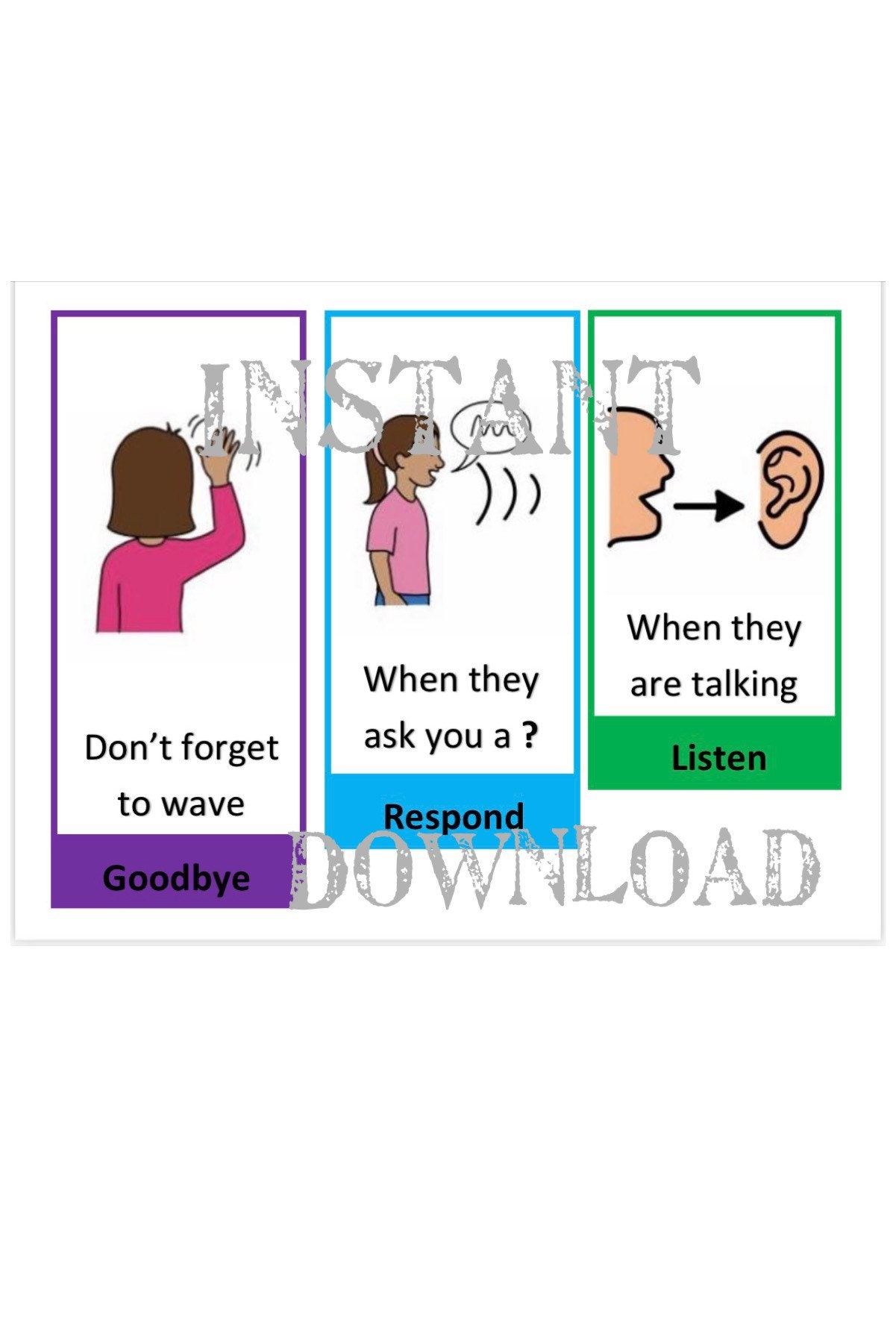 Autism Conversation girl Visual Aid Booklet Communication | Etsy