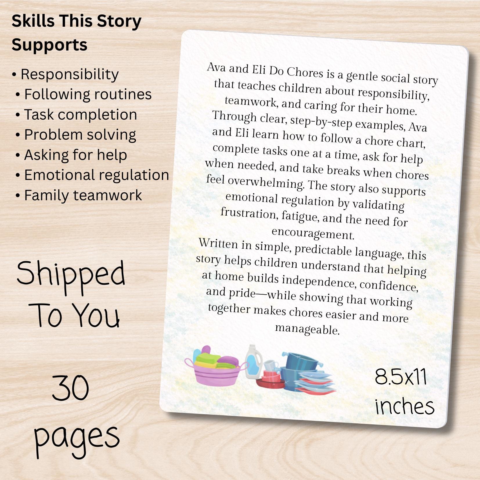 Autism Chores Social Story Book + Activity Pack for Life Skills for ...