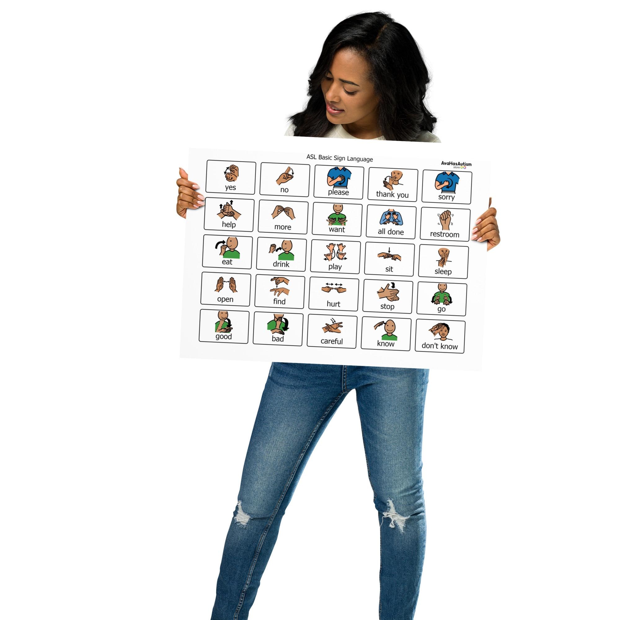 ASL Sign Language Poster for Kids - Etsy