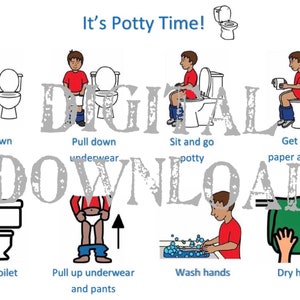 BOY- It's Potty Time- Chart- Visual Aid- Digital Download - Etsy
