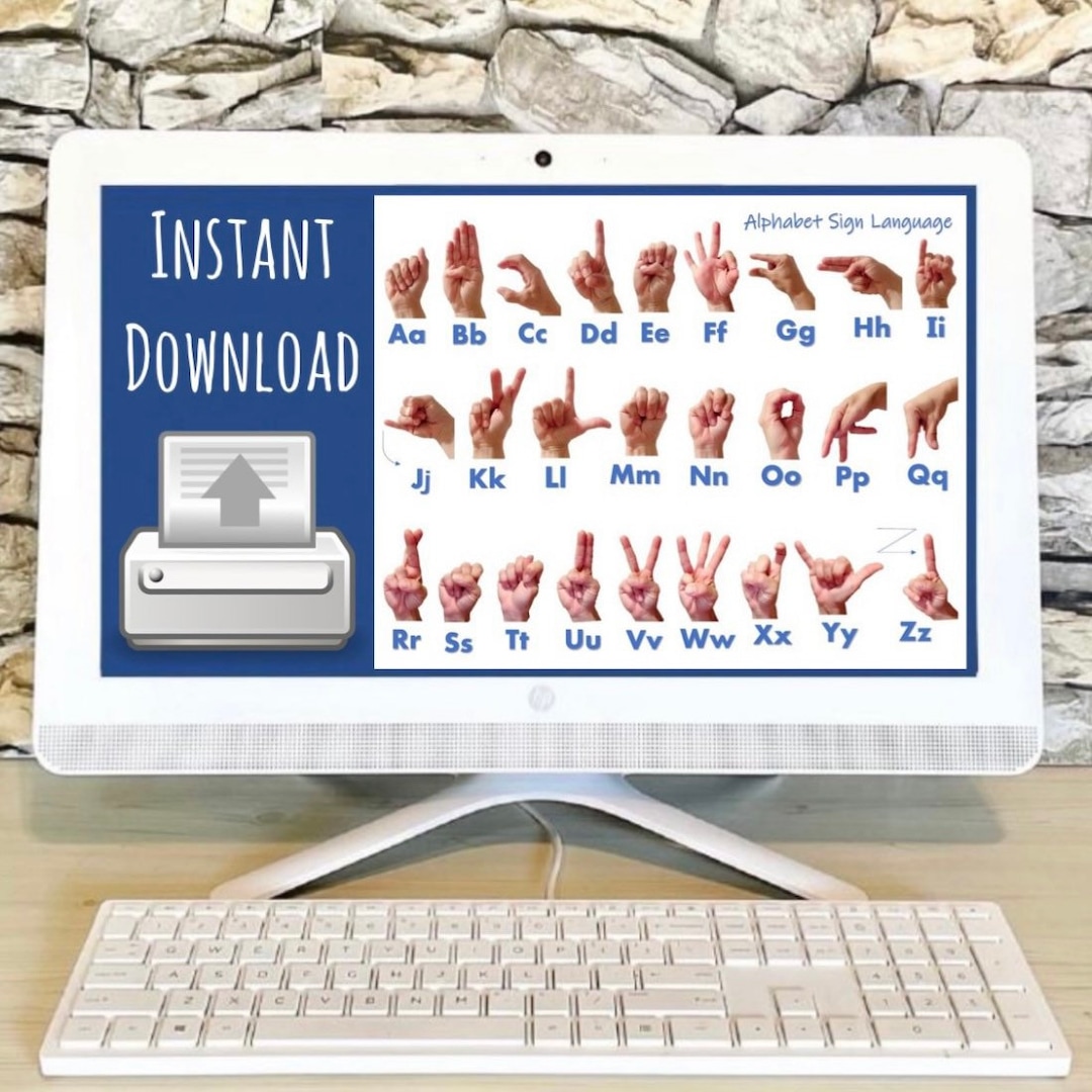 American Alphabet Sign Language Chart- Digital Download - Etsy