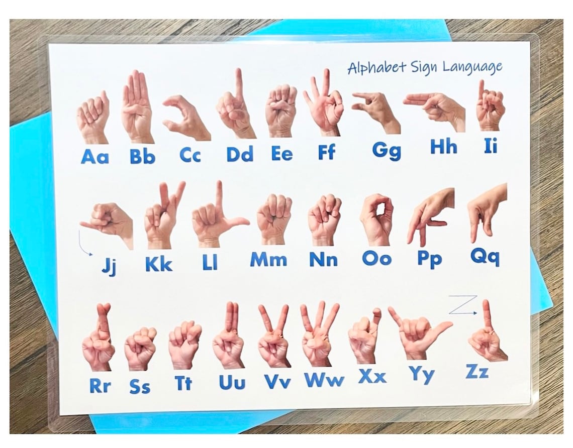 American Alphabet Sign Language Chart - Etsy