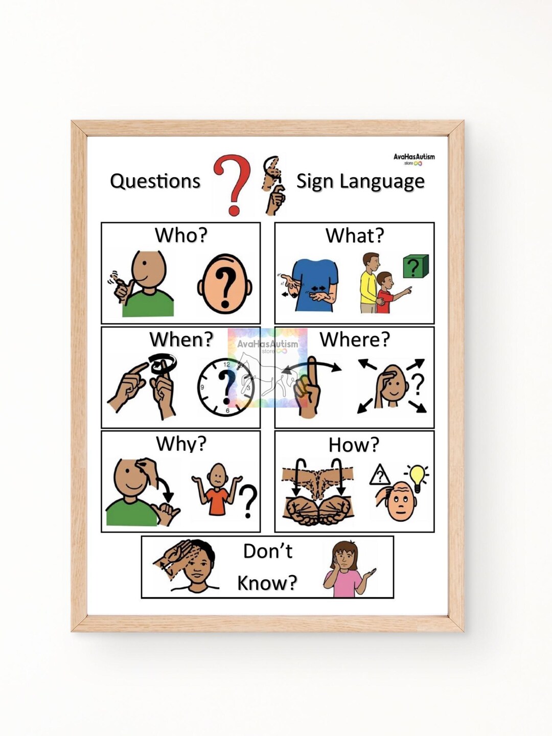 Sign Language Board- Questions- Digital Download - Etsy