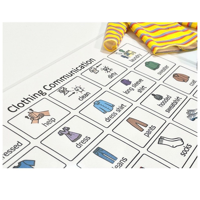 Clothing Communication Board Digital Download Autism | Etsy