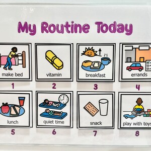 Routine and First & Then- Large Print- Autism - Etsy