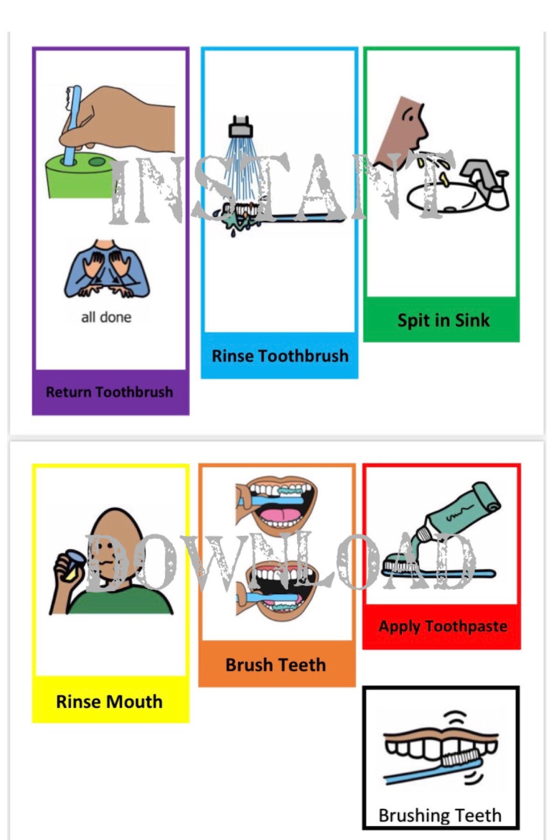Brushing Teeth Visual Aid Booklet digital download | Etsy