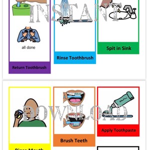 Brushing Teeth Visual Aid Booklet Digital Download - Etsy