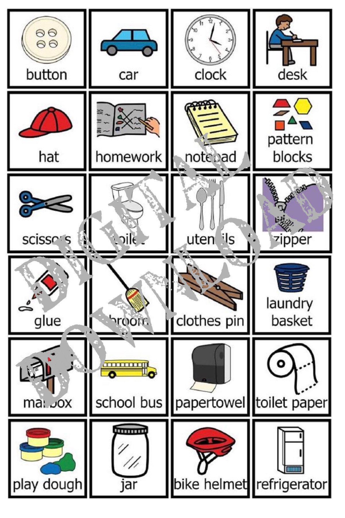 Everday Items 1.5 Inch 72 Count Digital Download | Etsy