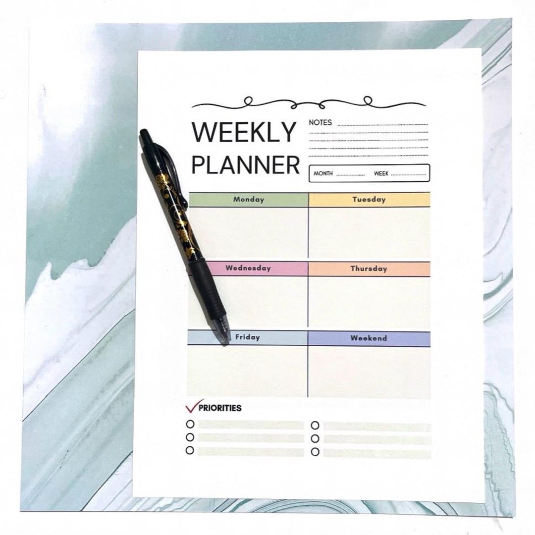 Weekly Planner, Digital Download - Etsy