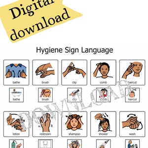 Sign Language Board- Hygiene- Digital Download - Etsy