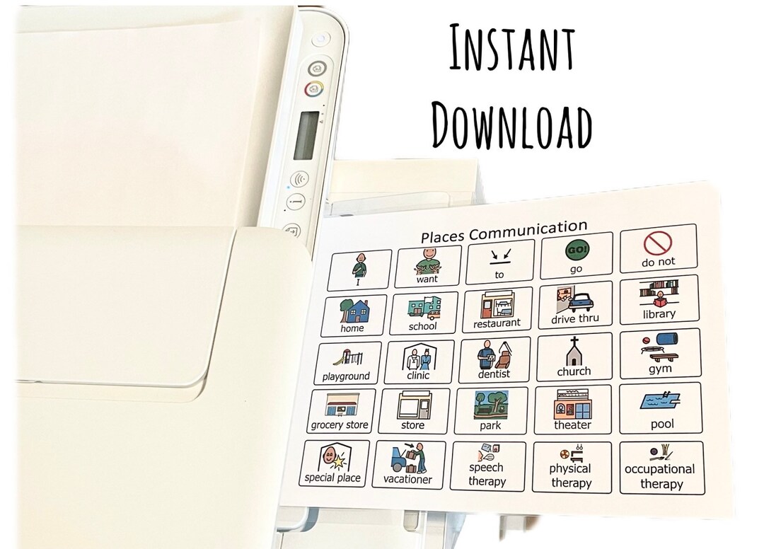 Places Communication Board- Digital Download- Autism - Apraxia - Non ...