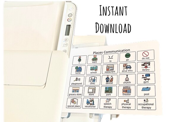 Places Communication Board Digital Download Autism Apraxia - Etsy