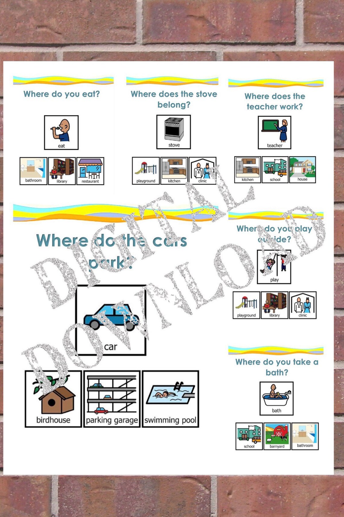 Speech Therapy- Where Questions- Digital Download - Etsy