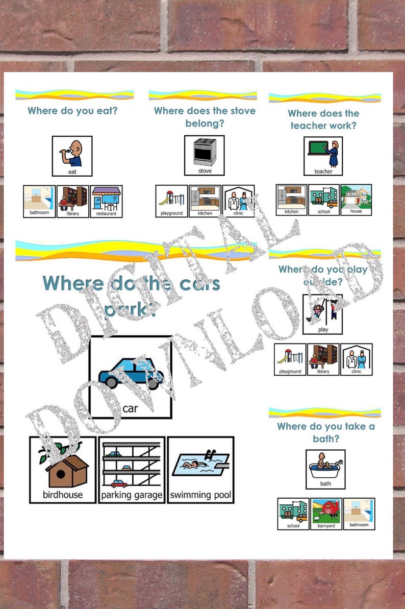 Speech Therapy Where Questions Digital Download - Etsy