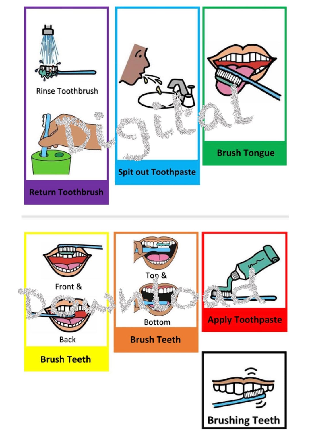 Brushing Your Teeth Visual Aid Booklet Pt2 Digital Download - Etsy