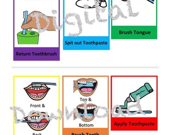 PDF: Brush Your Teeth Chart Tooth Brushing Chart for Kids - Etsy