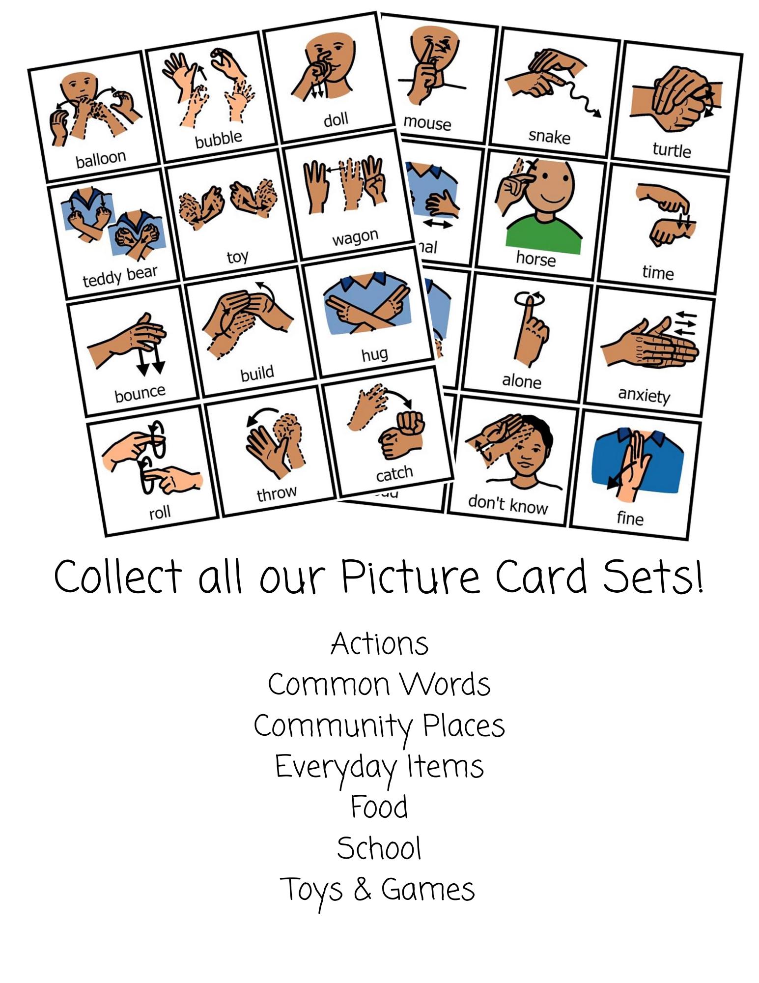 ASL, 260 Cards From Boardmaker, 2.5 Inch Square, Digital Download - Etsy