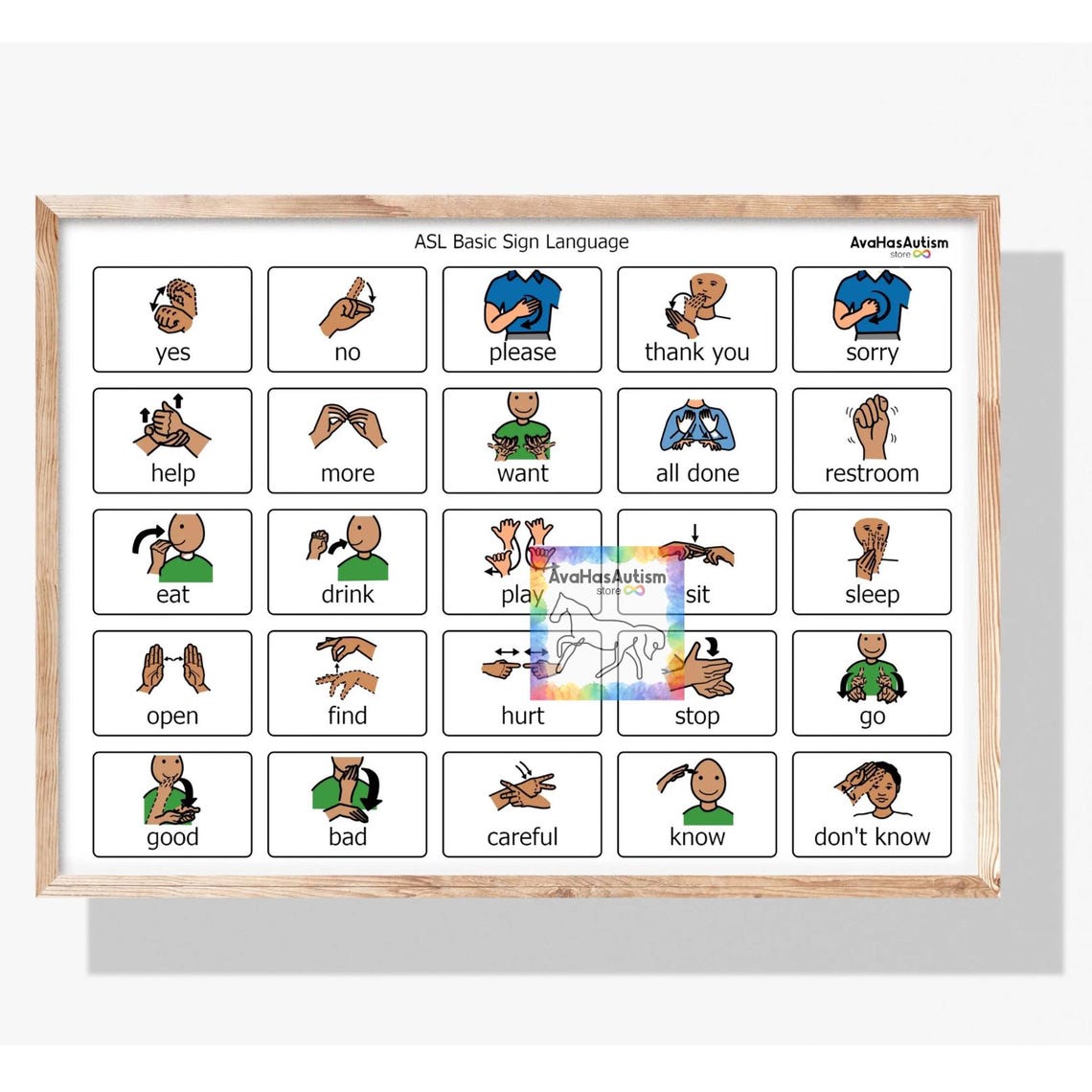 ASL Basic Sign Language Board - Etsy