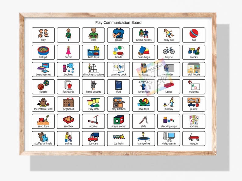 Playtime Communication Board for Autism and Speech Therapy - Etsy