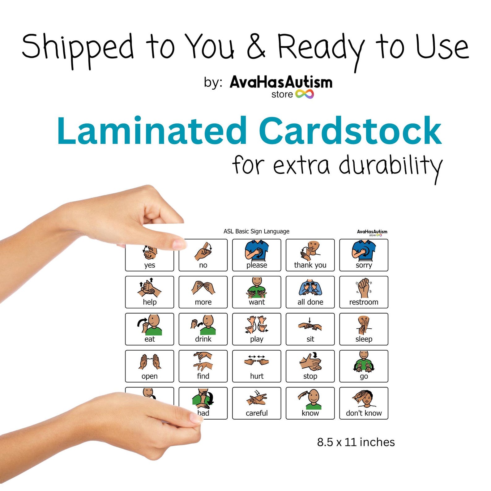 ASL Basic Sign Language Board - Etsy