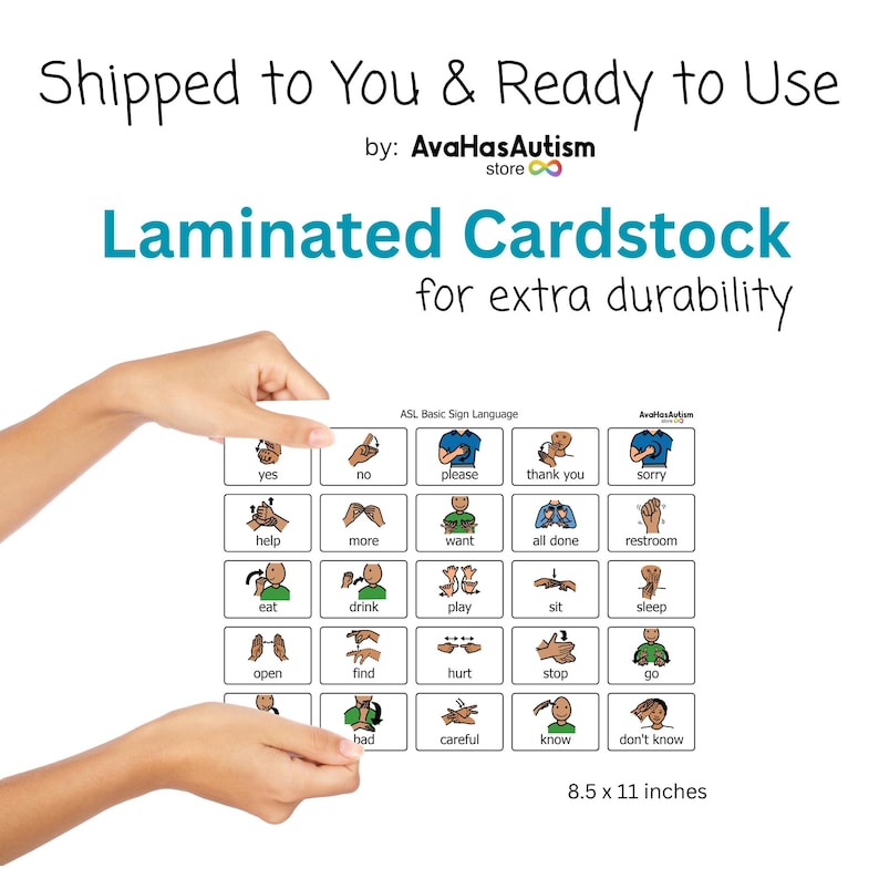 ASL Basic Sign Language Board - Etsy