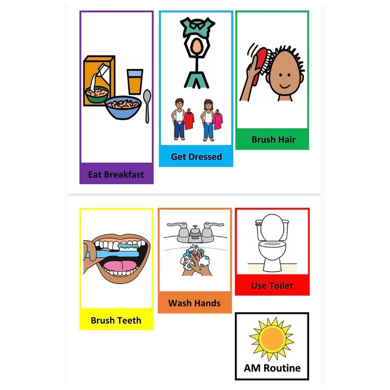 Morning Routine Visual Cards for Autism & ADHD | AM Routine Flip Book ...