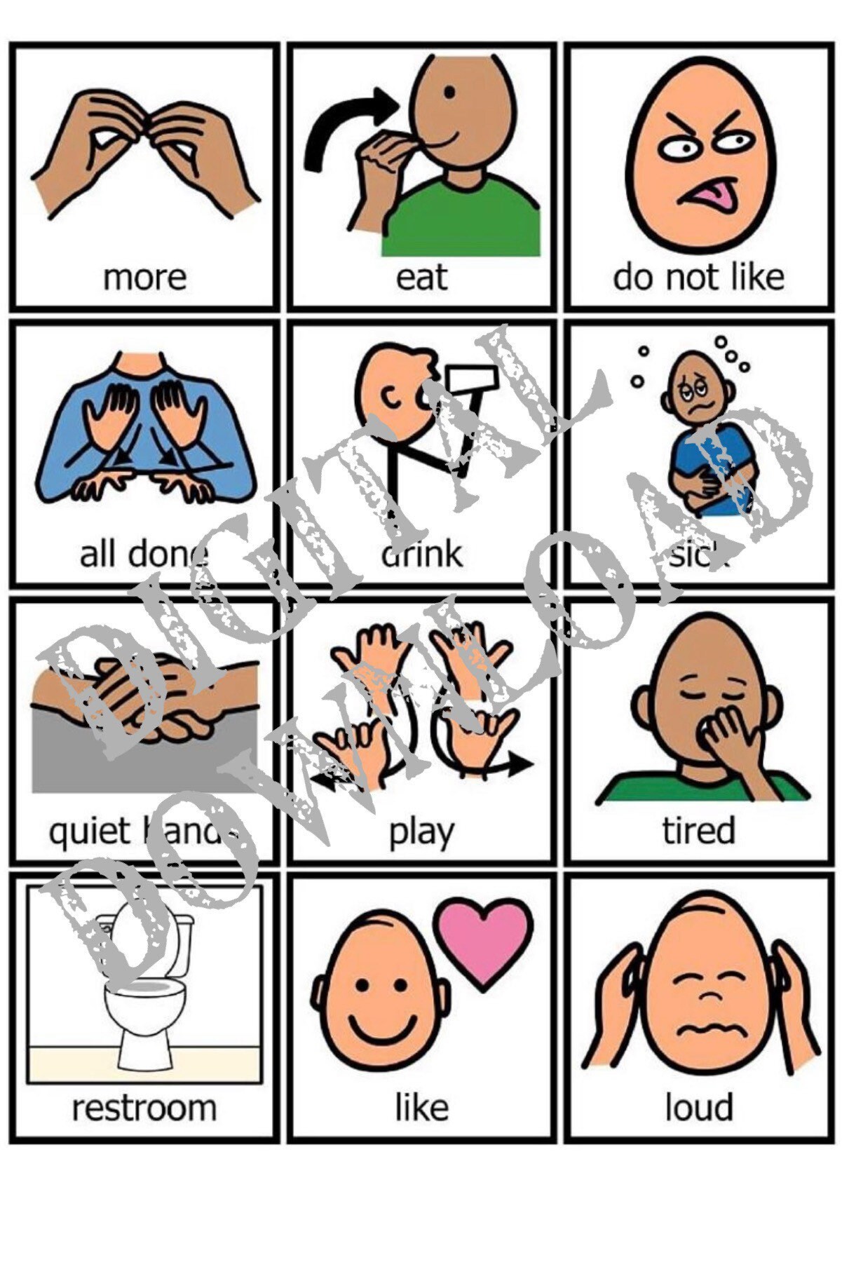 Picture Communication Keyring Cards Digital Download - Etsy