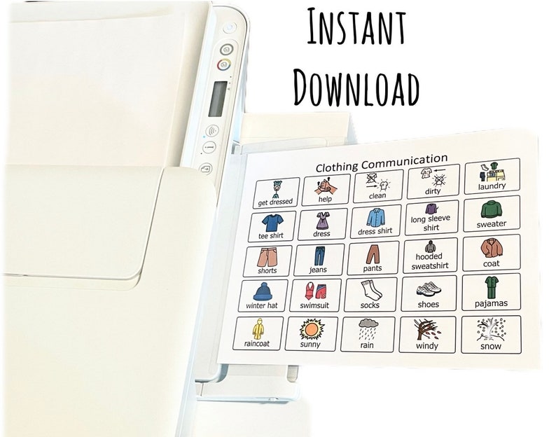 Clothing Communication Board Digital Download Autism | Etsy