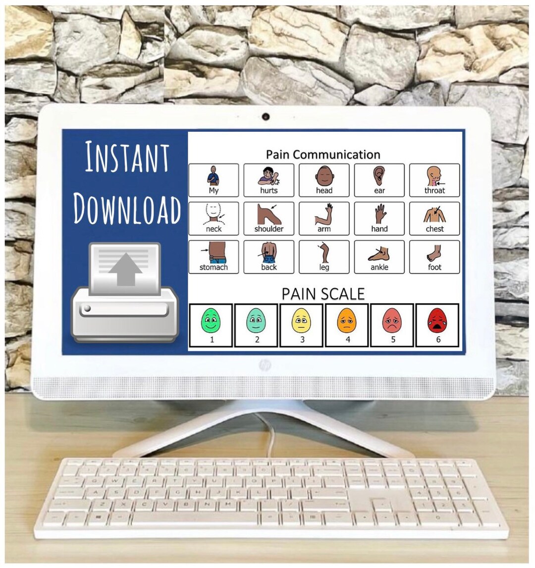 Pain Communication Board Digital Download Dark Skin Tone Autism Apraxia ...