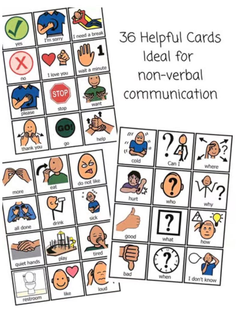 Tarjetas de comunicación en forma de llavero para personas no verbales ...