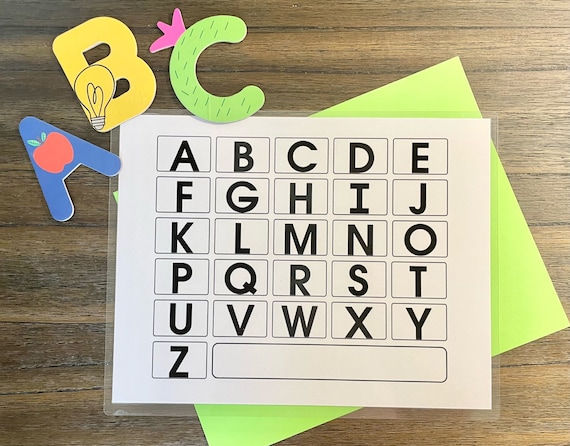 Alphabet uppercase Communication Board Autism Apraxia - Etsy