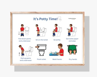 Boy Potty Training Chart- Digital Download - Etsy