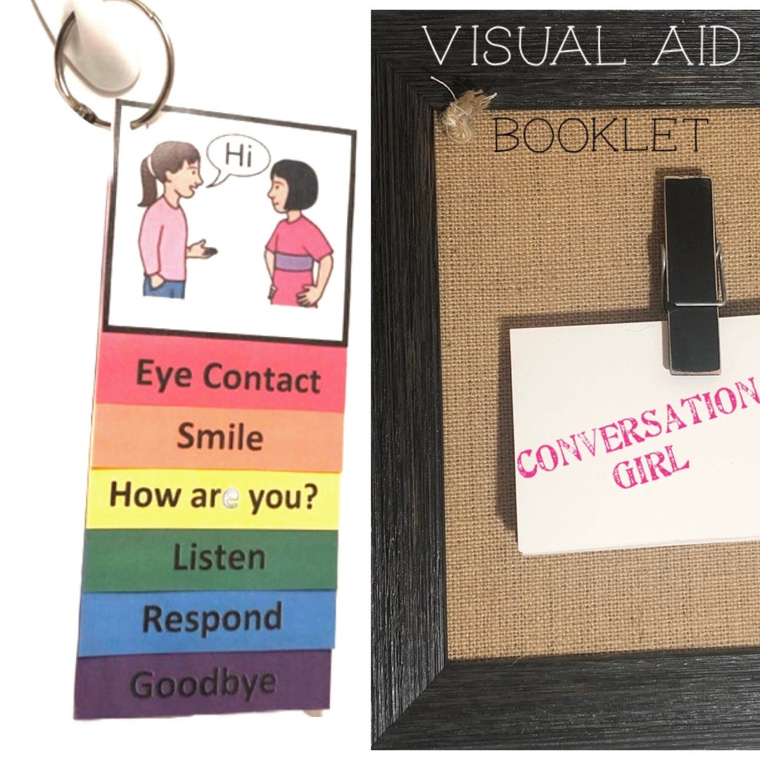 Social Skills- Autism- Conversation (girl) Visual Aid Support Booklet ...