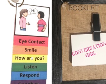 Autism Conversation girl Visual Aid Booklet Communication | Etsy