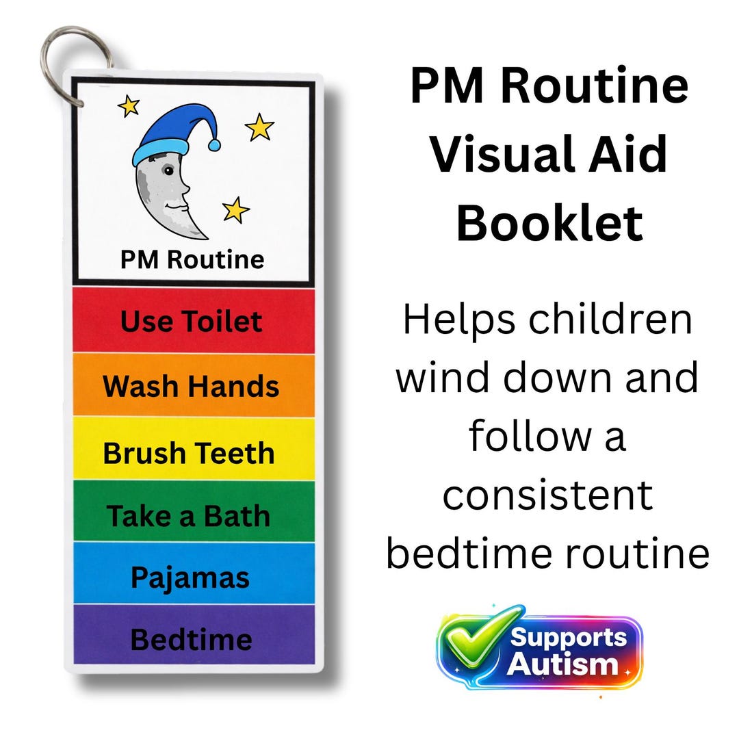 Bedtime Routine Visual Cards for Autism & ADHD | Night Routine Flip ...