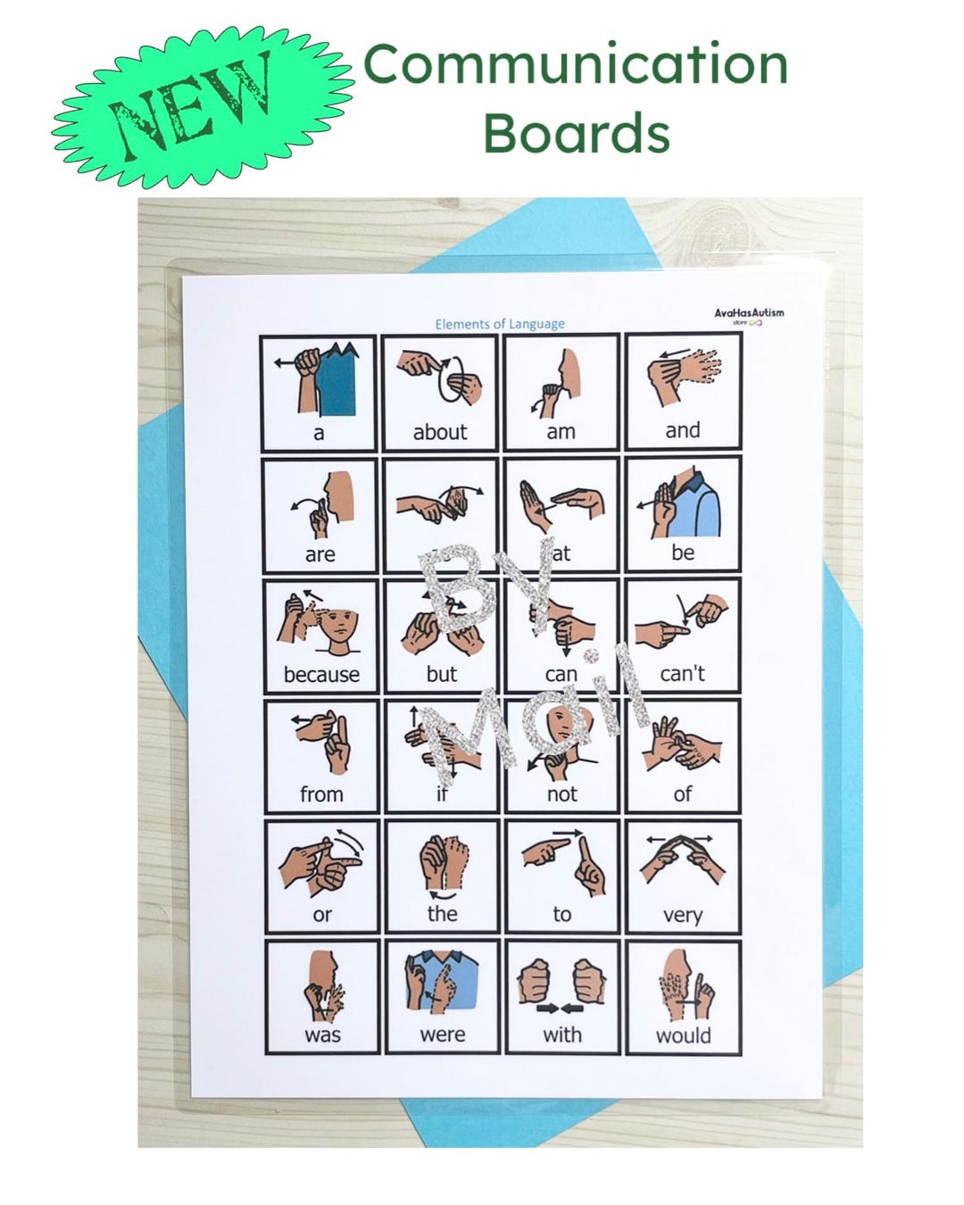 Elements of Language- Sign Language Communication Board- Visual Aid - Etsy