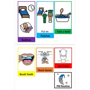 Bedtime Routine Visual Cards for Autism & ADHD | Night Routine Flip ...