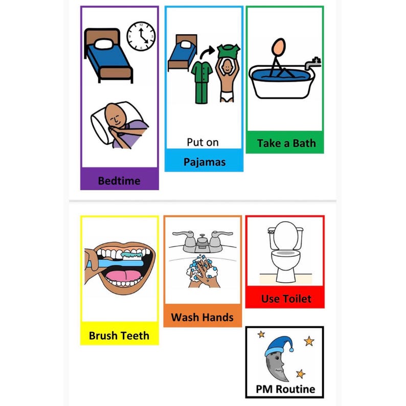 Bedtime Routine Visual Cards for Autism & ADHD | Night Routine Flip ...