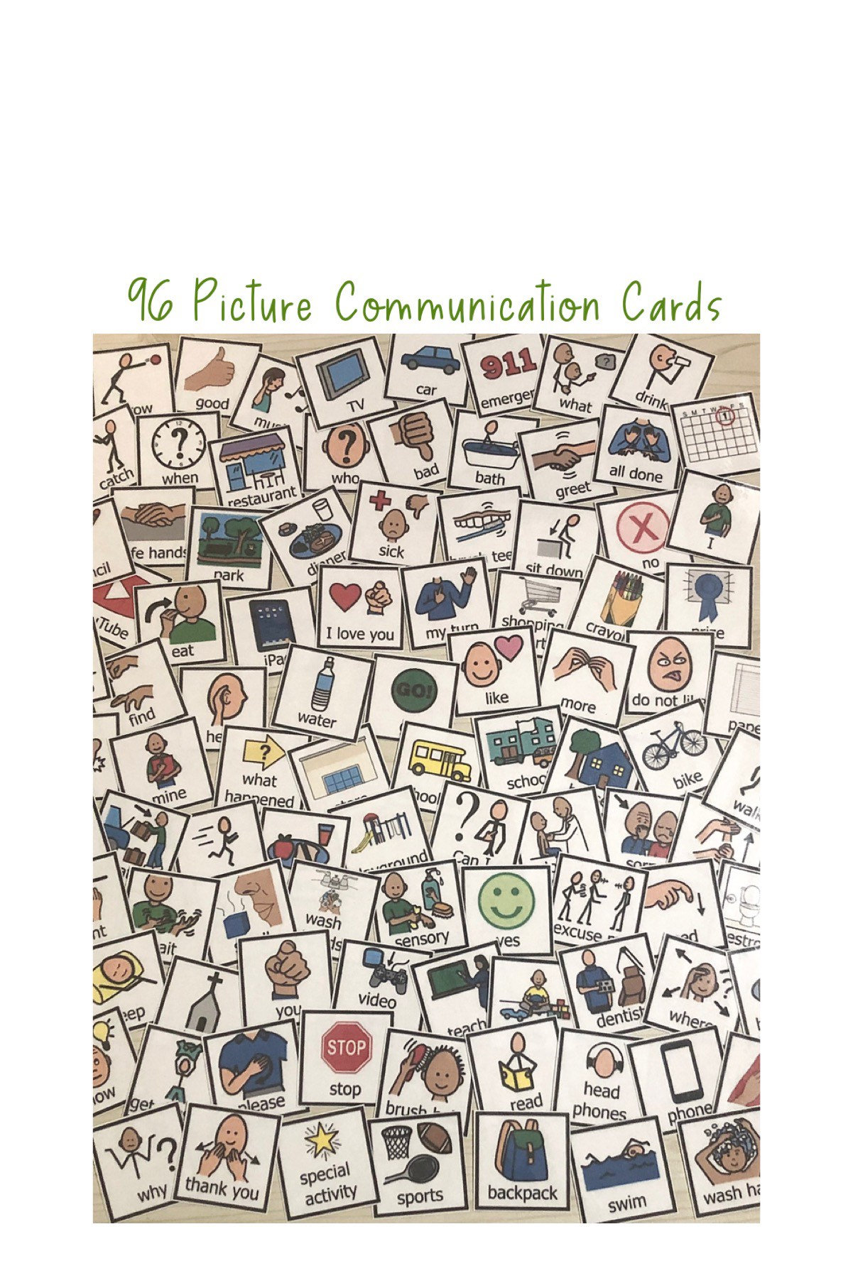 Picture Communication Loose Cards 96 Count Autism Speech - Etsy