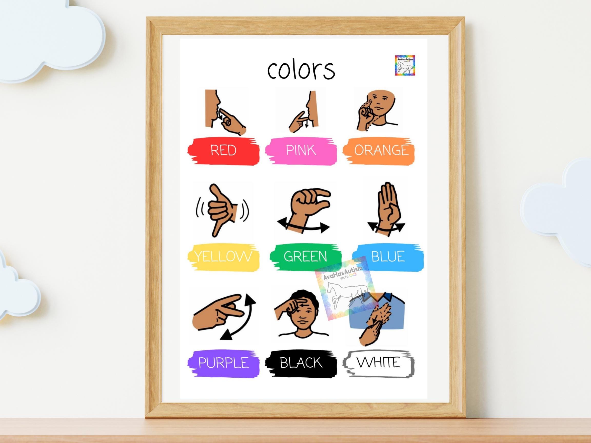 Sign Language Educational Chart of Colors (digital Download) - Etsy