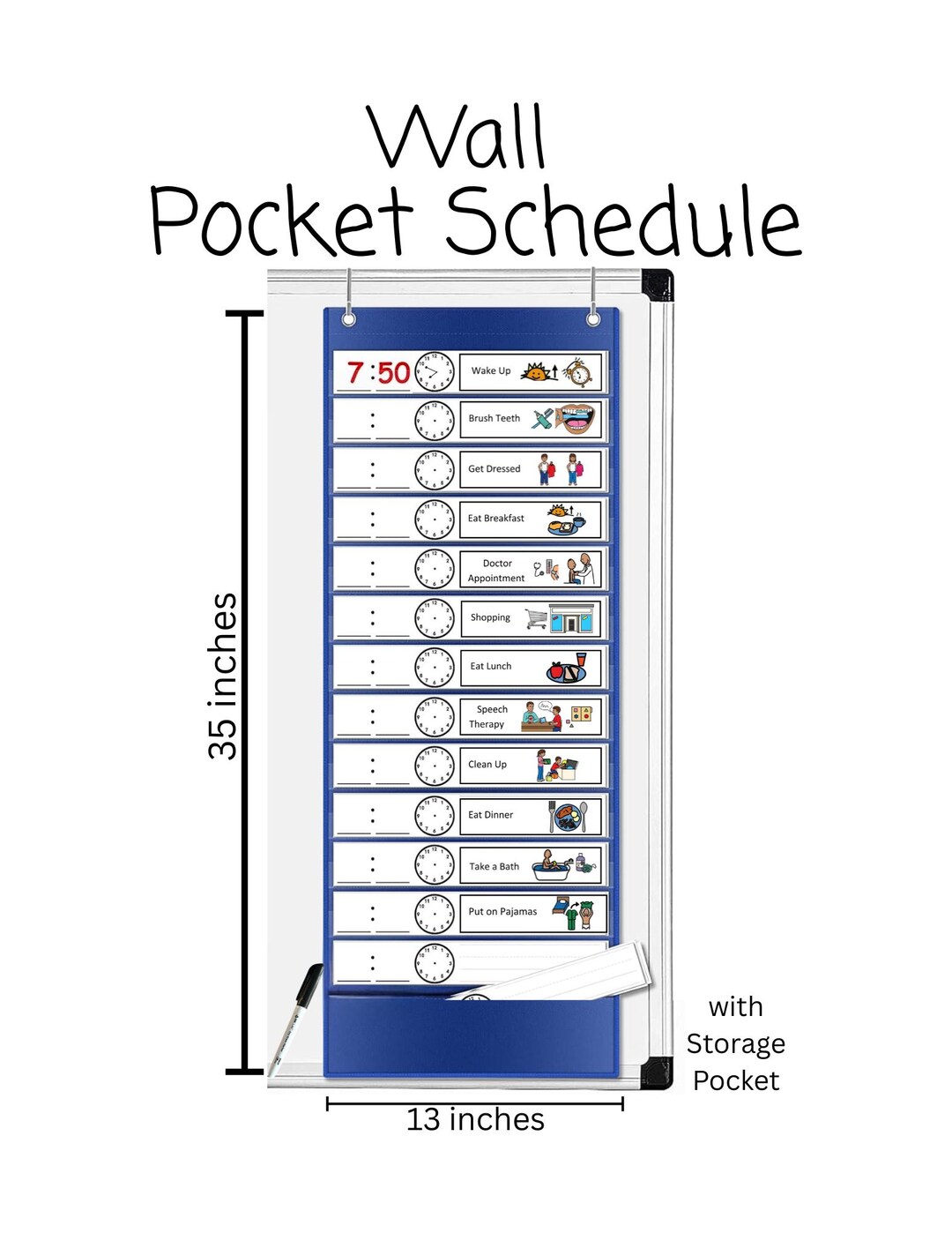 Daily Routine Wall Pocket Visual Schedule - Etsy