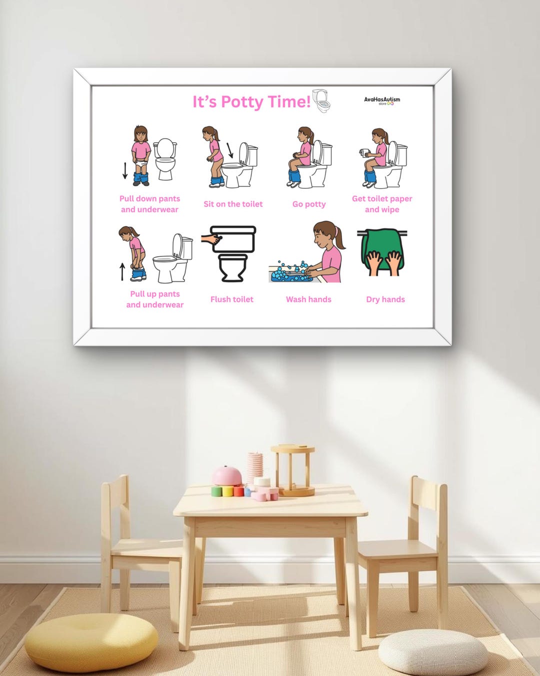 Girl Potty Training Poster for Classroom, Restroom, or Potty Training ...
