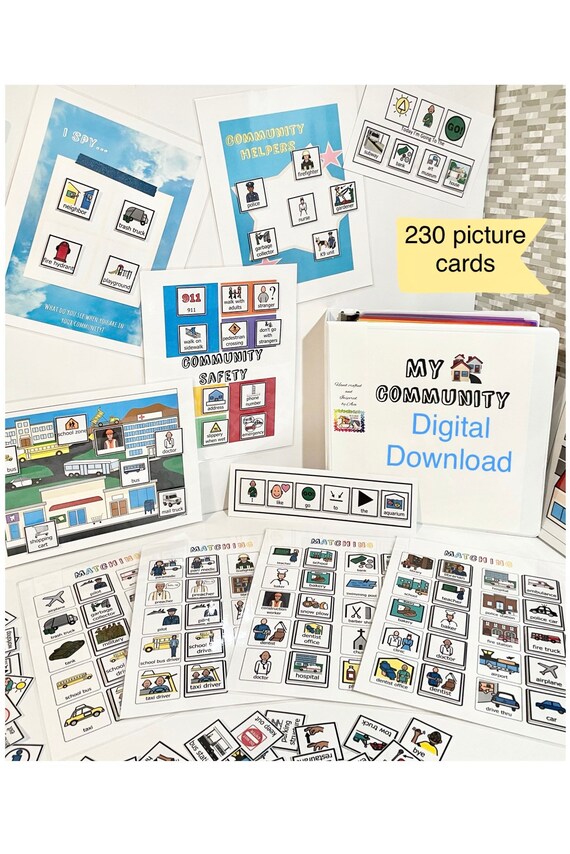 Community Binder Autism Communication Sorting Visual Aid - Etsy