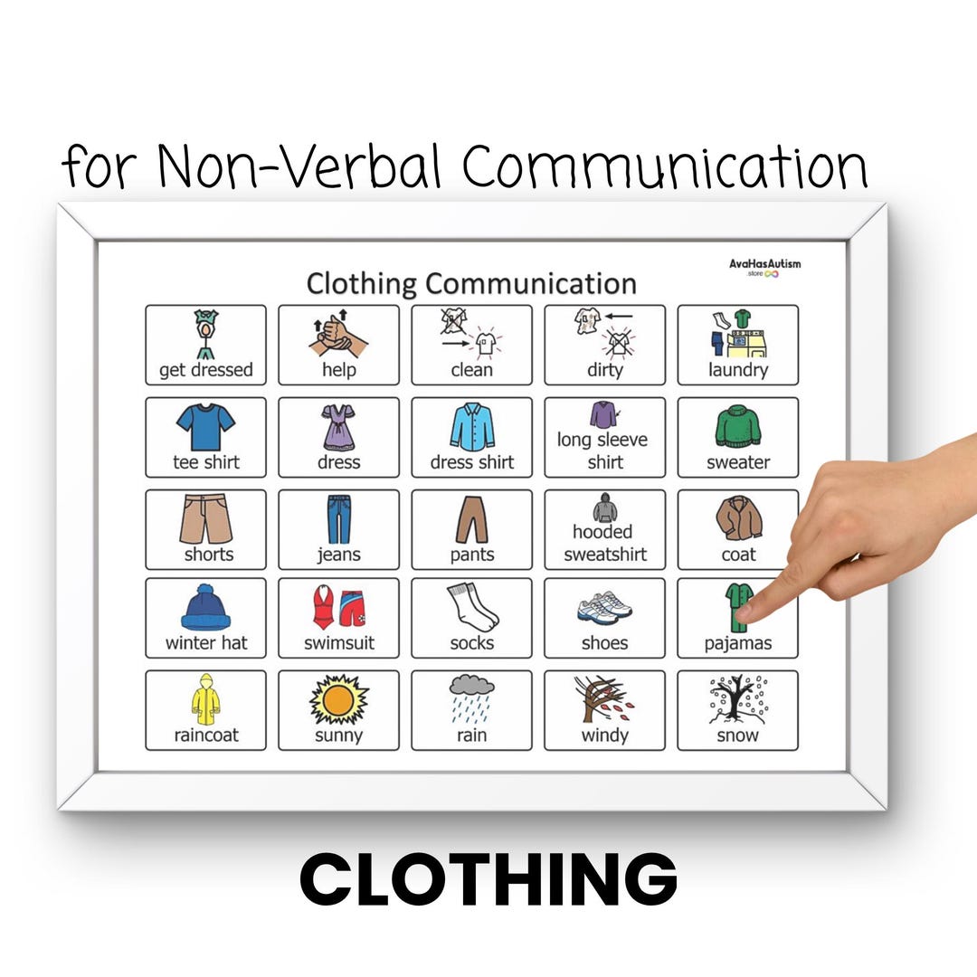 Clothing Communication Board for Autism- Digital Download - Etsy
