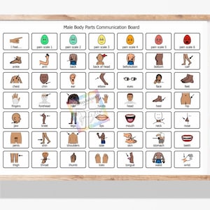 MALE Body- Communication Board- Nonverbal- Apraxia - Etsy