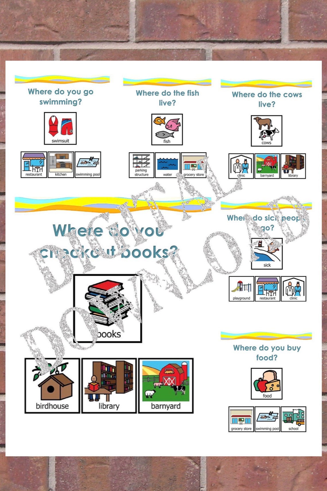 Speech Therapy- Where Questions- Digital Download - Etsy