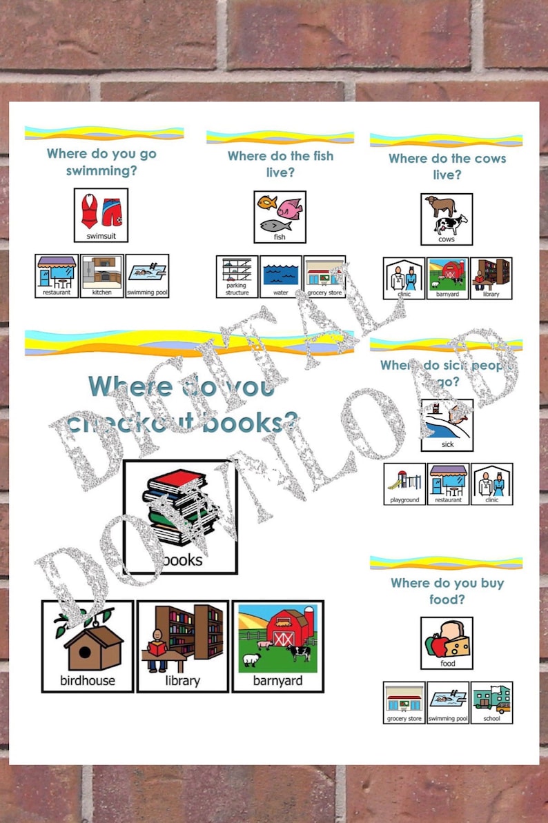 Speech Therapy Where Questions Digital Download - Etsy